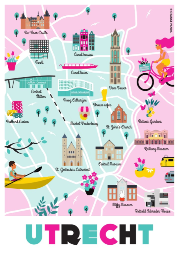 Poster Utrecht City Map – Straatwaar